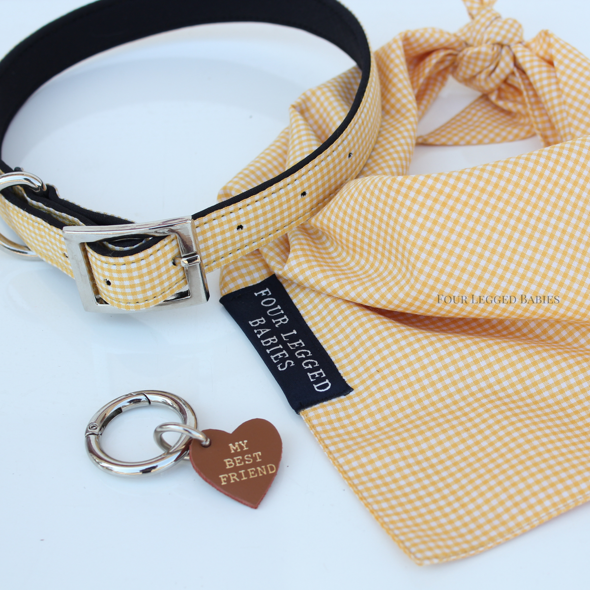 Yellow Gingham Luxurious Collar – FourLeggedBabies
