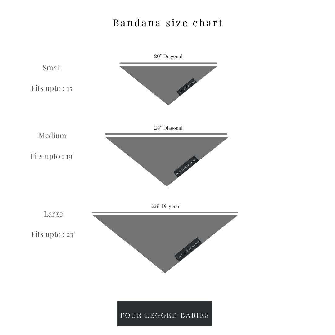 Dog Bandana Size Chart